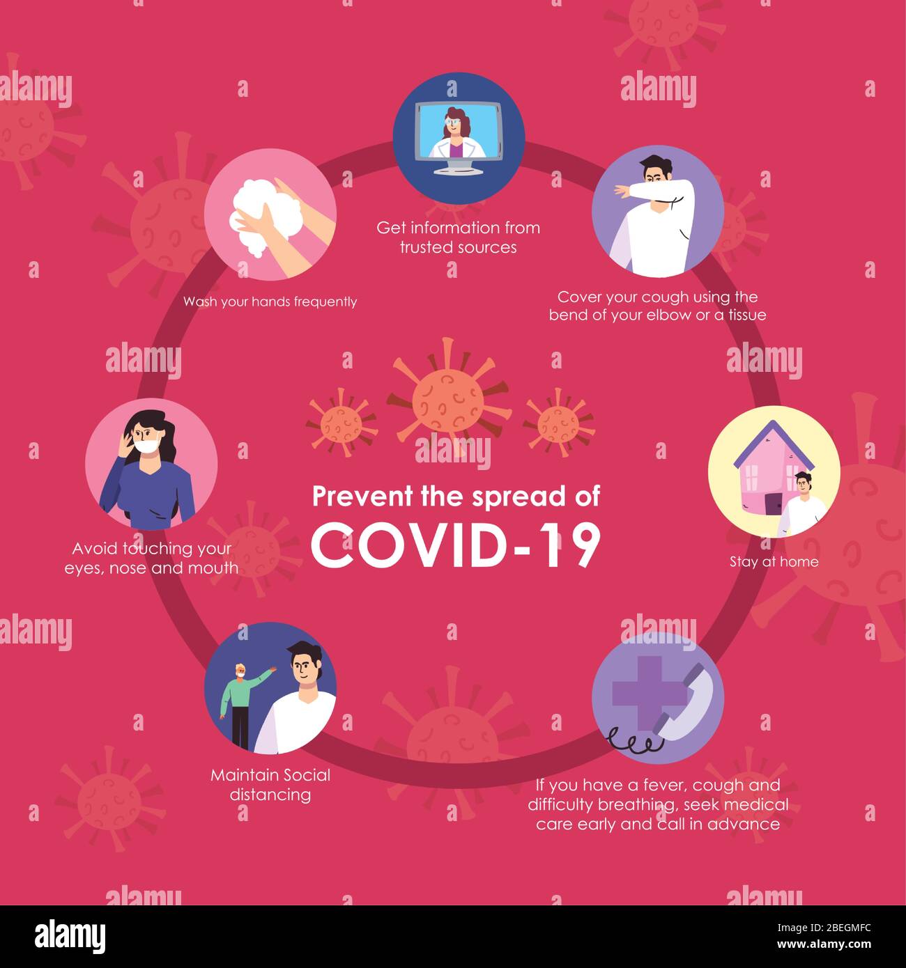 design of Prevention the spread of covid 19, people taking precautions ...