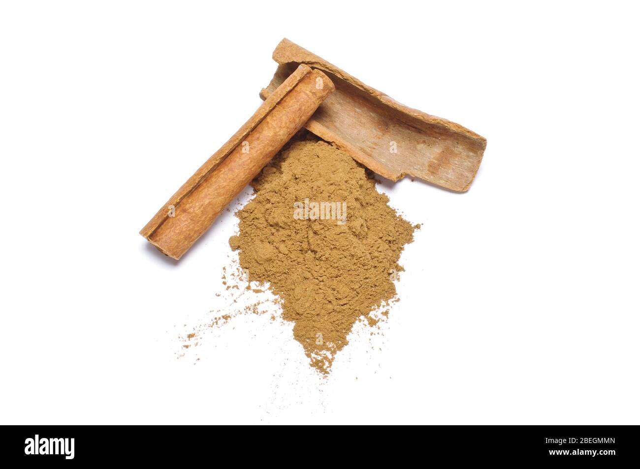 Cinnamon stick and powder isolated on the white background Stock Photo ...