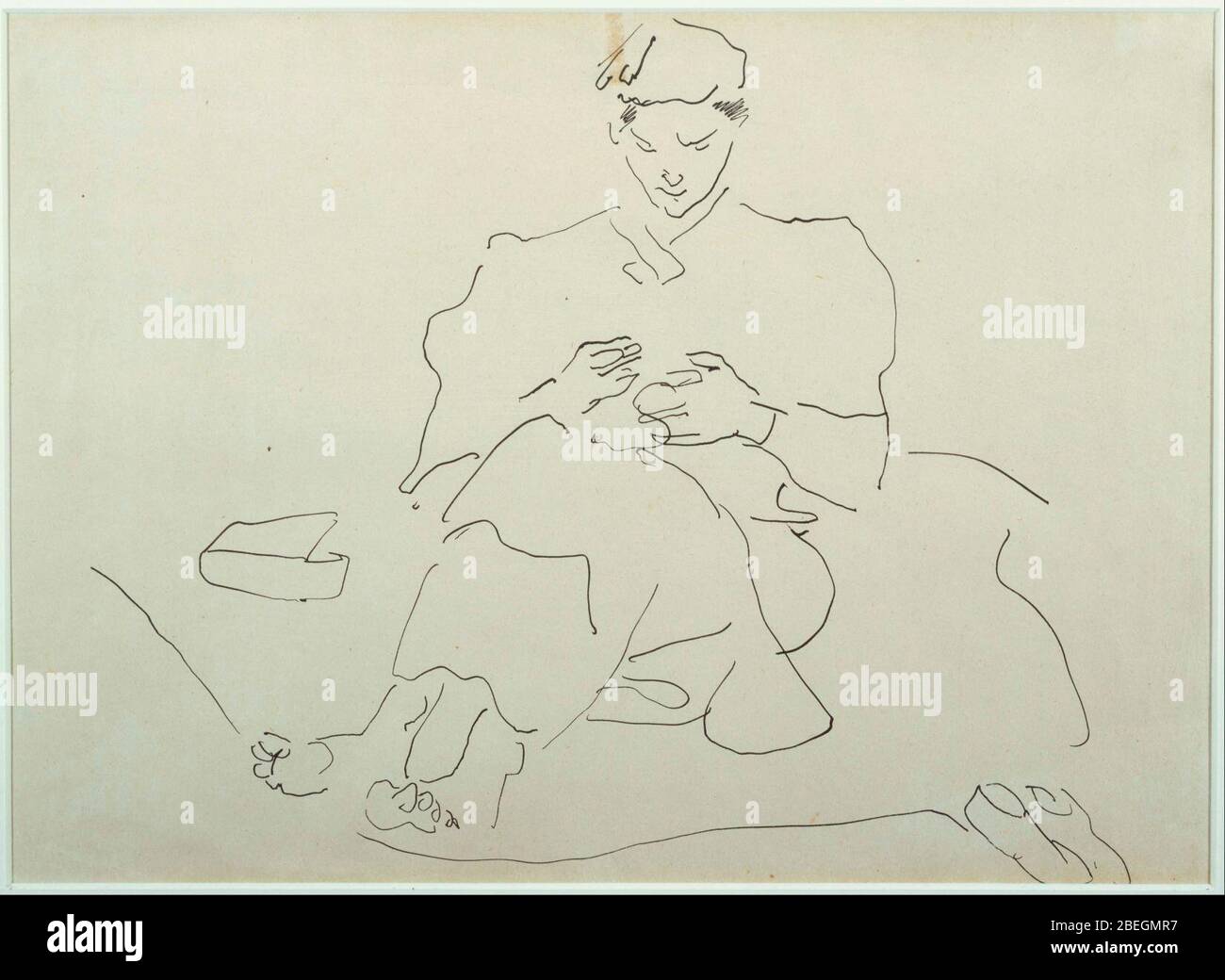 Henri Gaudier-Brzeska - Seated Figure Sewing Stock Photo - Alamy