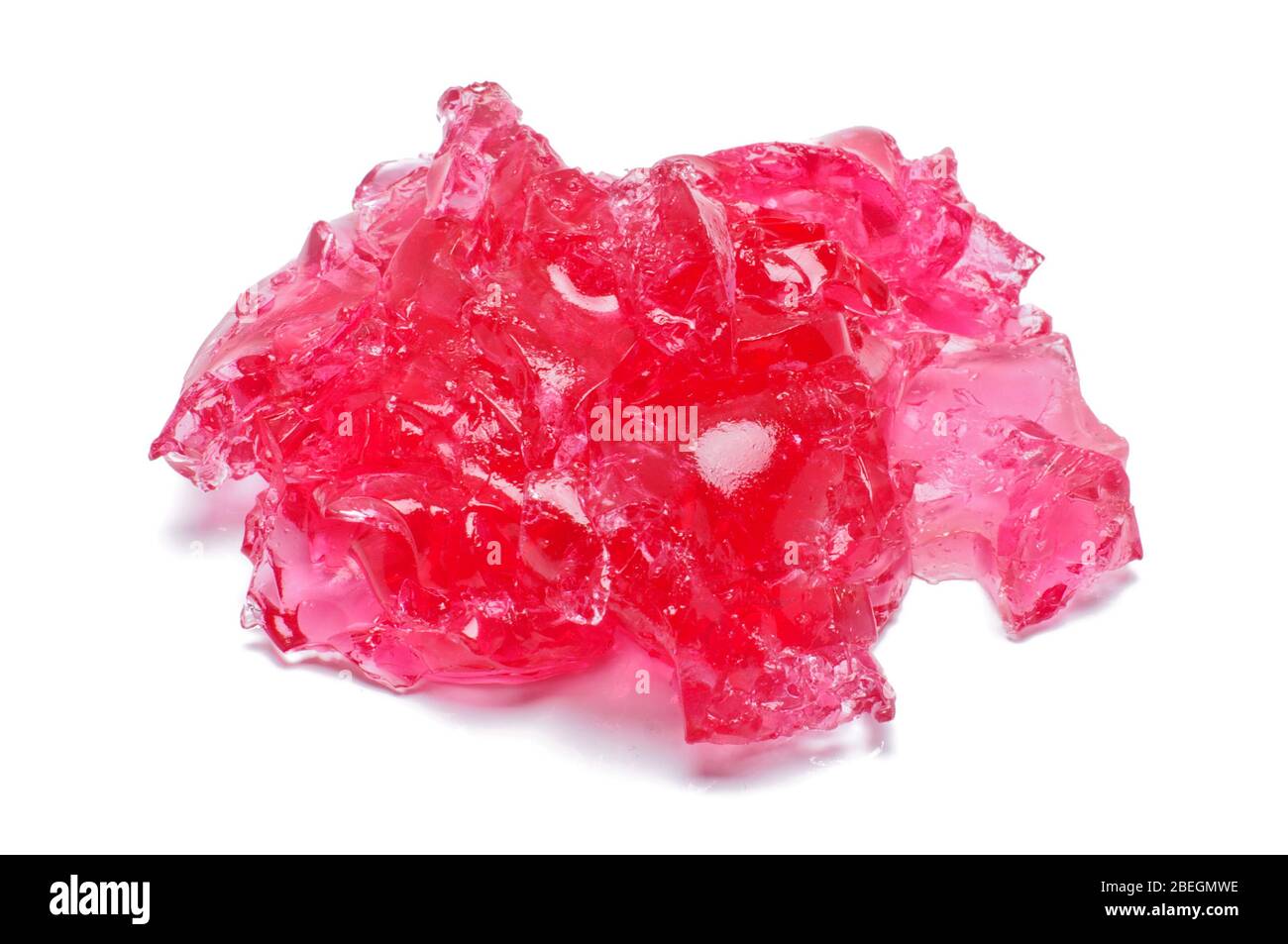 Piece of pink sweet jelly isolated on the white background Stock Photo ...