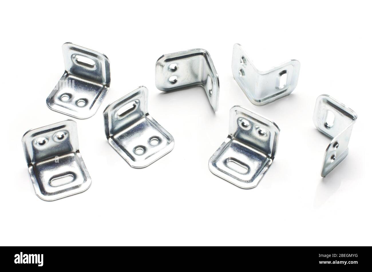 Metal corner flanges for do it yourself projects isolated on the white ...