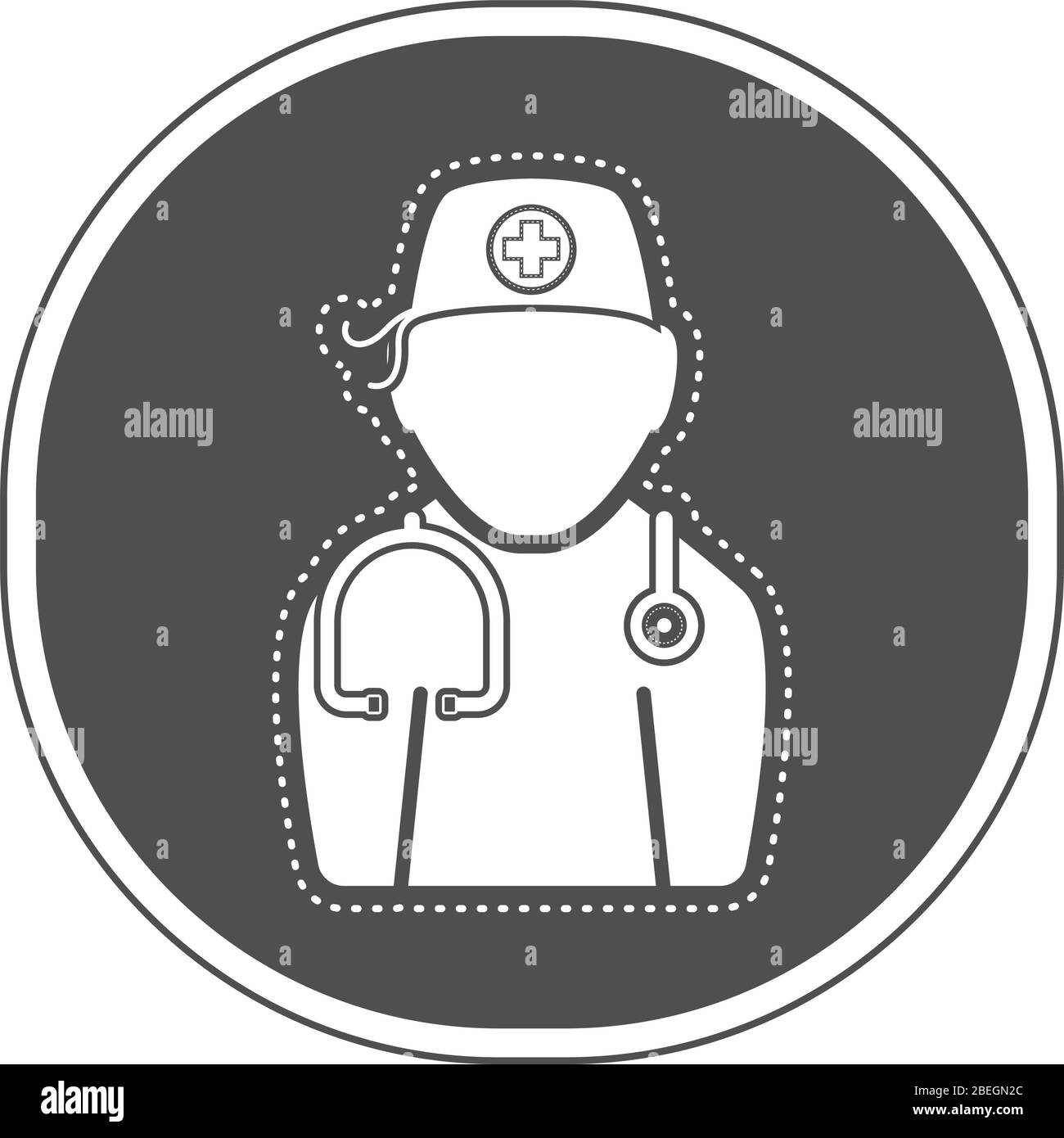 Doctor stethoscope cartoon illustration Black and White Stock Photos ...