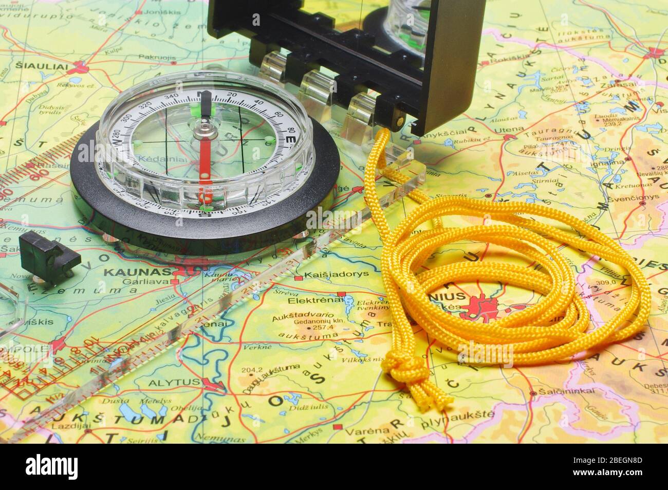 Analog compass on the Lithuania map. Traveling concept Stock Photo - Alamy