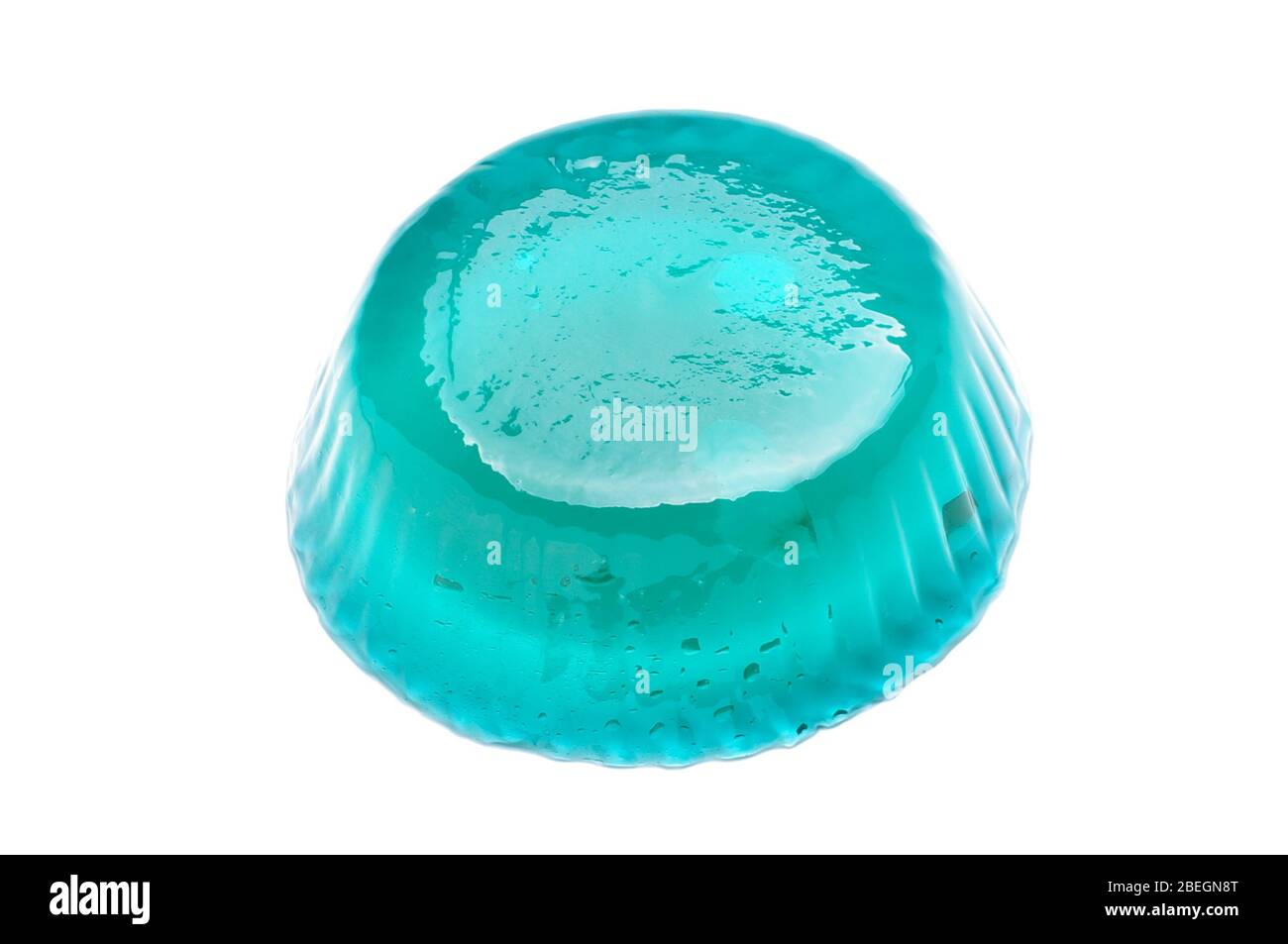 Blue sweet jelly dessert isolated on the white background Stock Photo ...