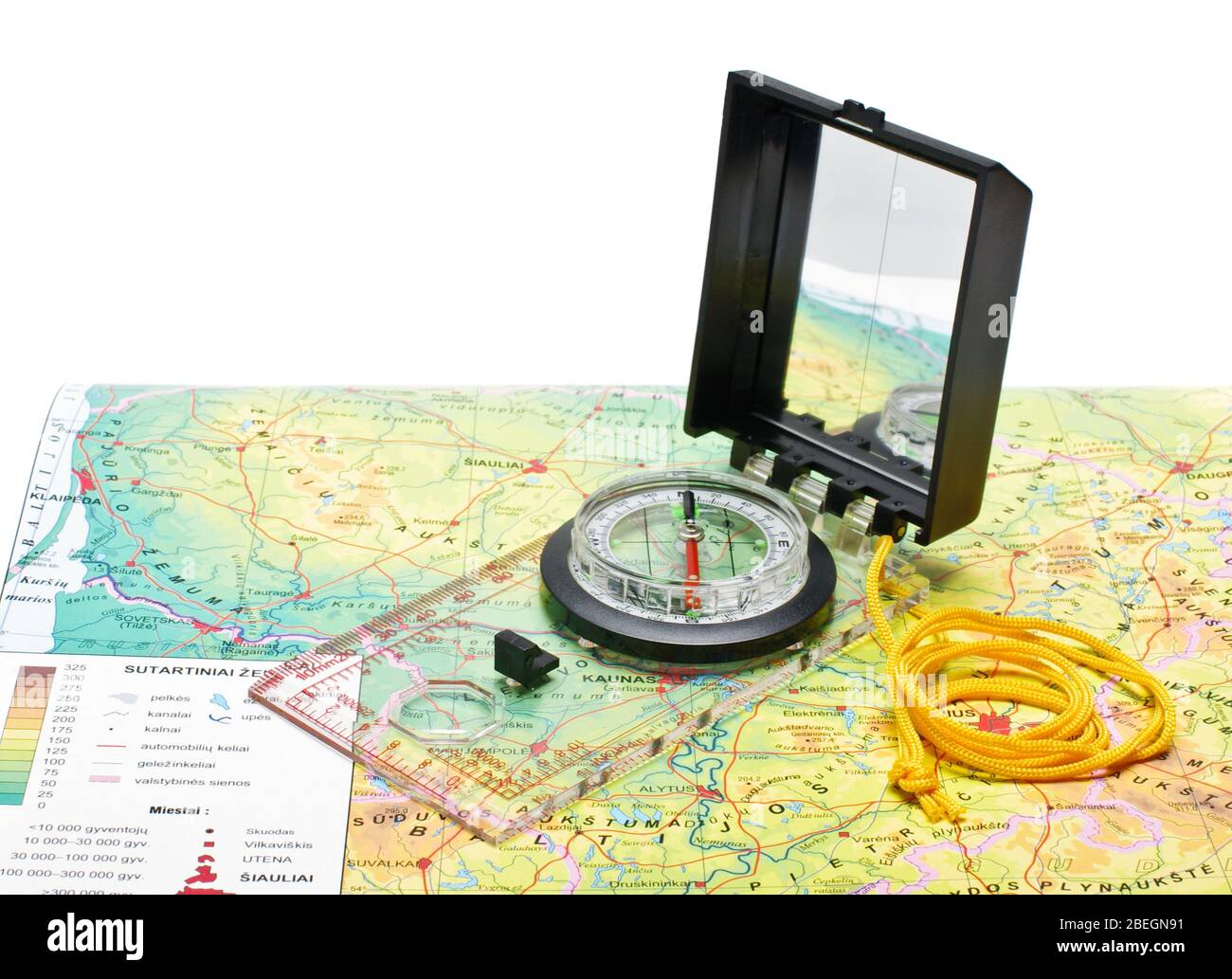 Analog compass on the Lithuania map. Traveling concept Stock Photo - Alamy