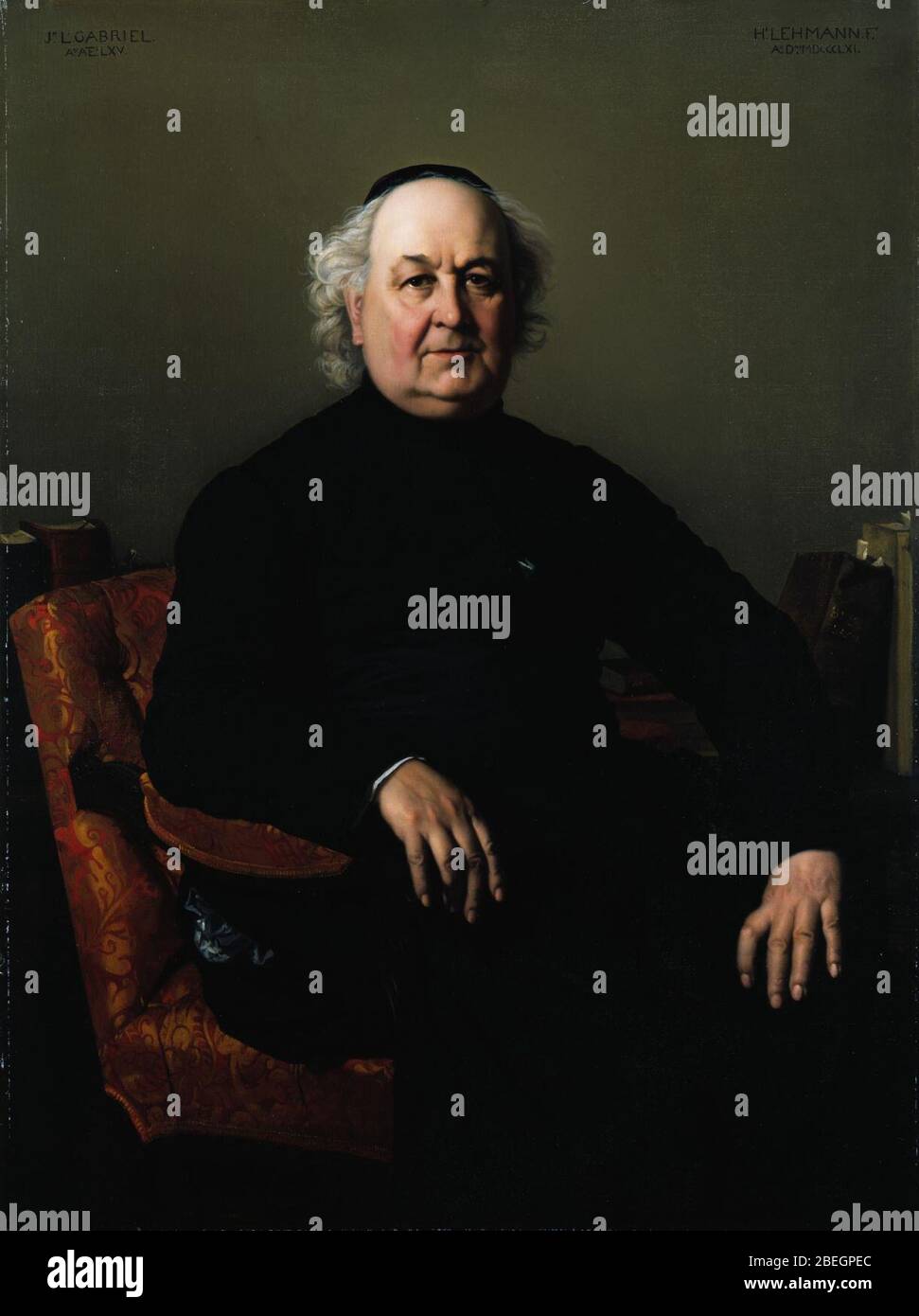 Henri Lehmann - Jean Louis Gabriel, Rector of Saint Merri Stock Photo ...