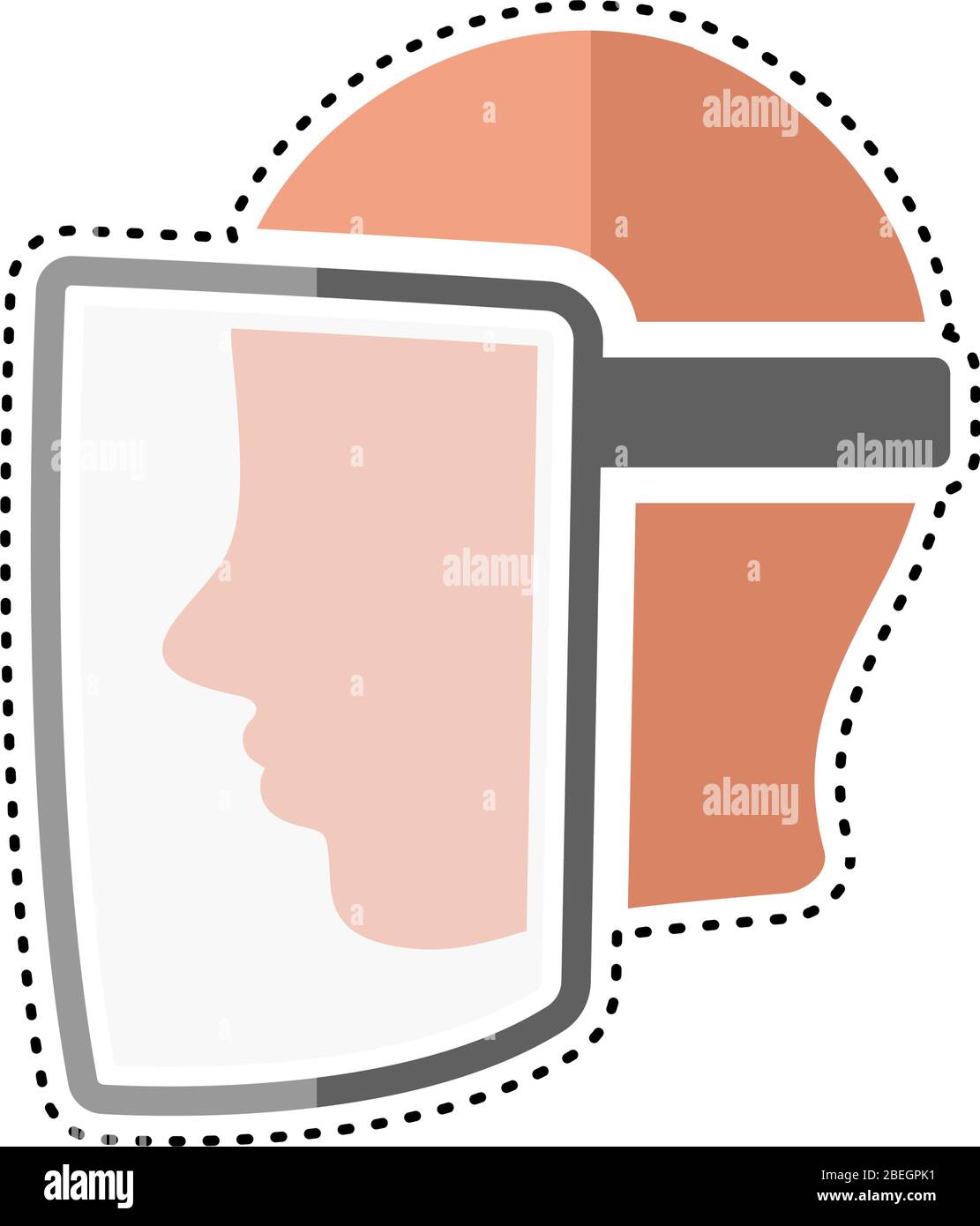 Dotted line face visor icon Stock Vector Image & Art - Alamy