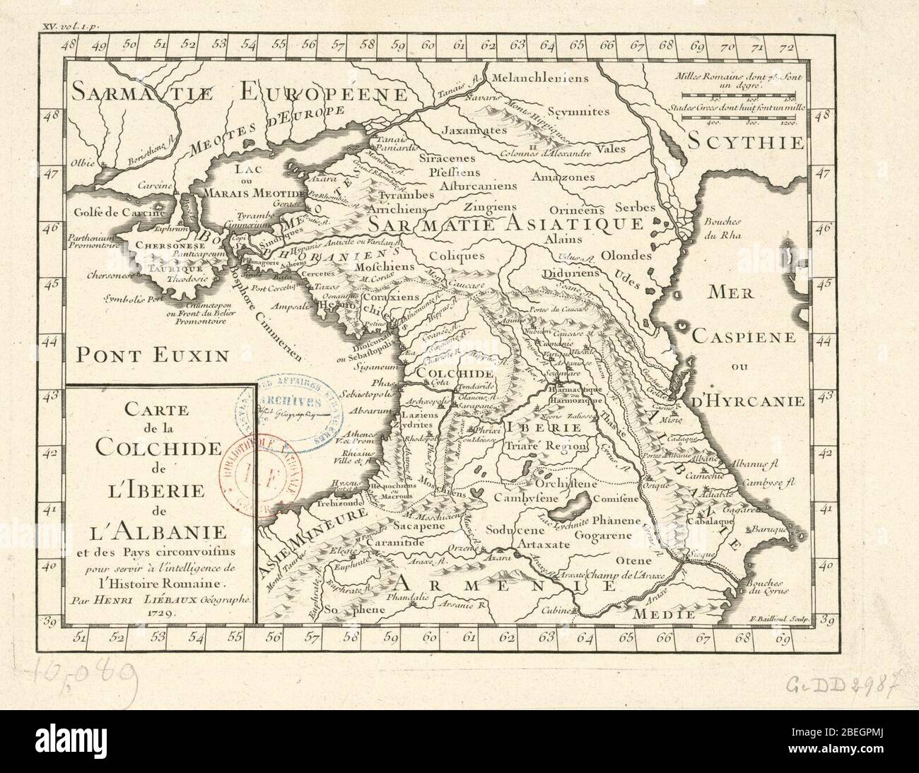 Henri Liébaux. Carte de la Colchide, de l'Ibérie, de l'Albanie et des ...