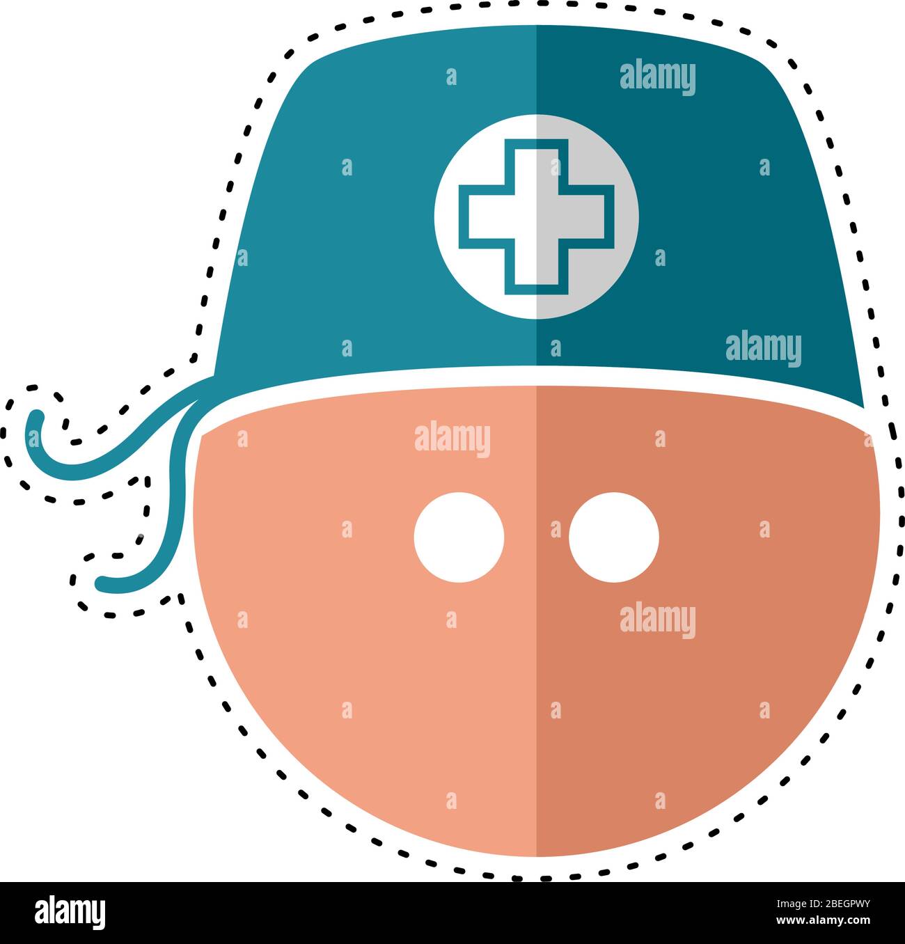 Dotted line man with a surgical cap icon Stock Vector Image & Art - Alamy