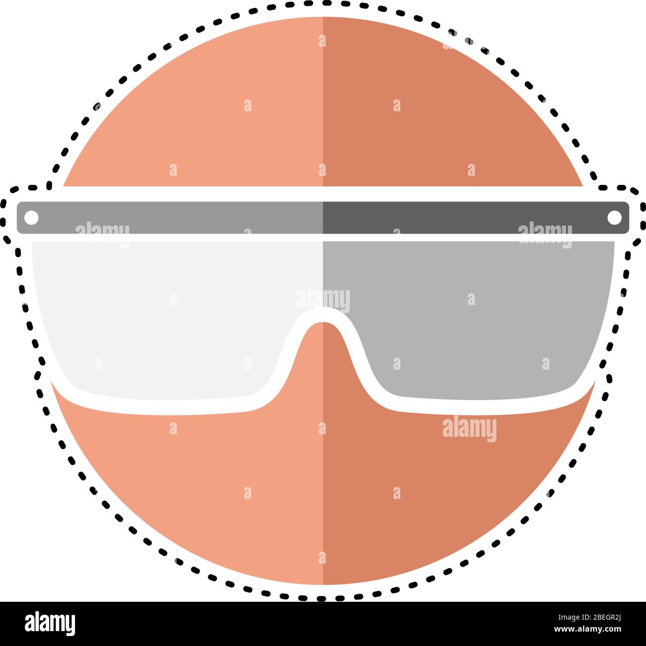 Dotted line man with protection glasses icon Stock Vector Image & Art ...