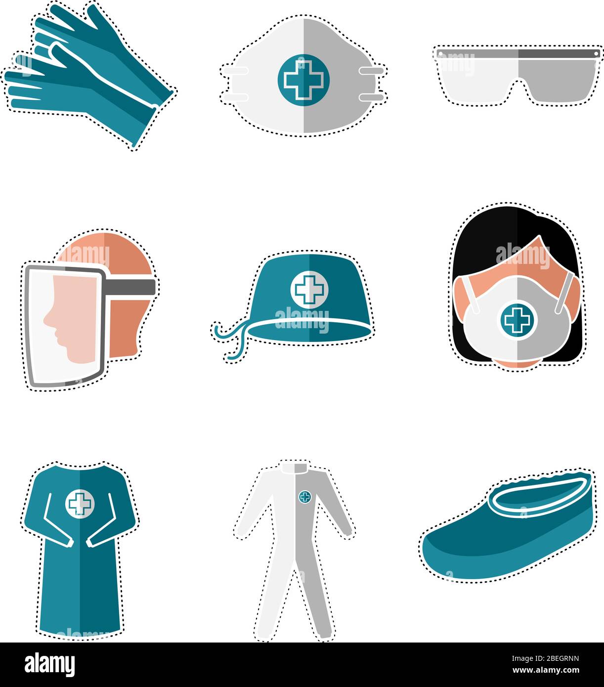 Stickers of medical protection icons Stock Vector Image & Art - Alamy