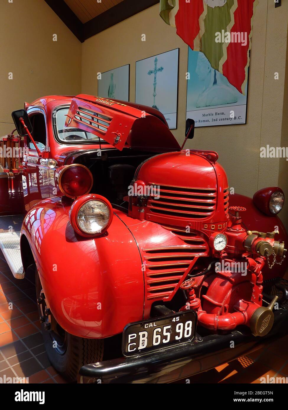 San Simeon, AUG 16, 2009 - Vintage car displayed in Hearst Castle ...