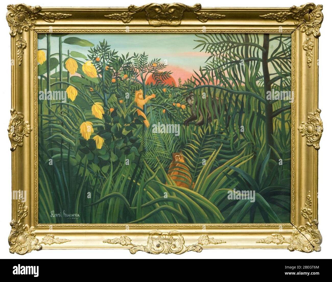 Henri Rousseau Three apes In The Orange Grove 1907c Stock Photo - Alamy