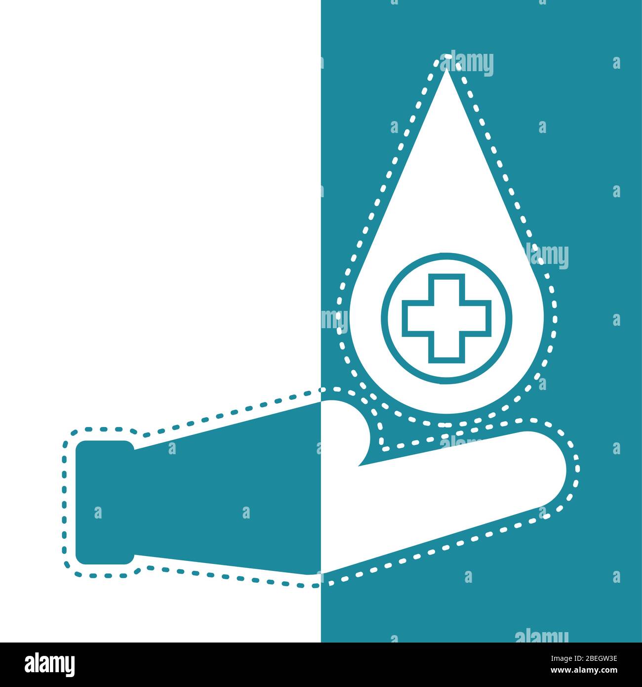 Hand with a hospital signal in a drop Stock Vector Image & Art - Alamy