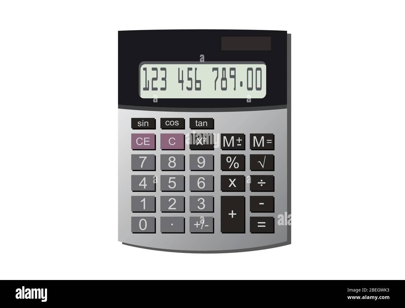 Realistic calculator, vector illustration with depth Stock Vector Image ...