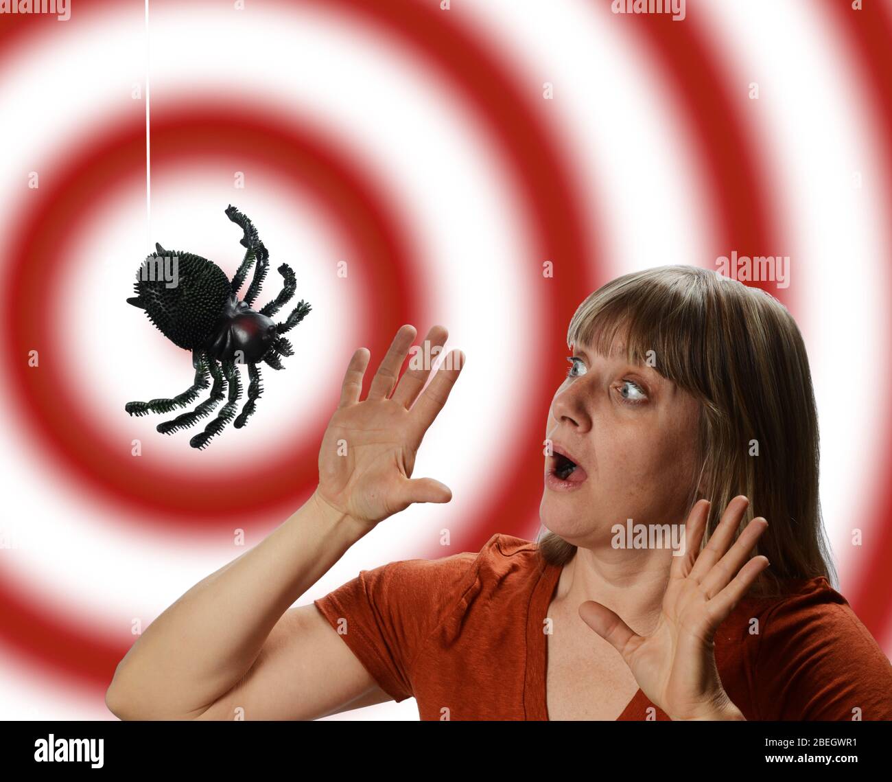 Woman scared spider hi-res stock photography and images - Alamy