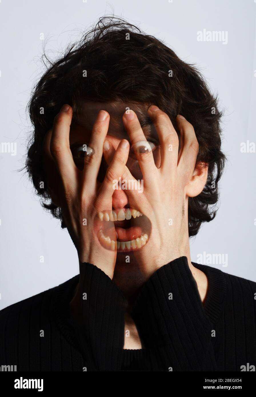 Scary man screaming hi-res stock photography and images - Alamy