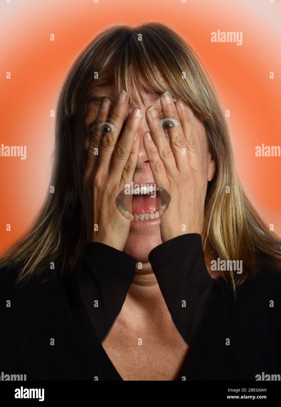Creepy woman scream hi-res stock photography and images - Alamy