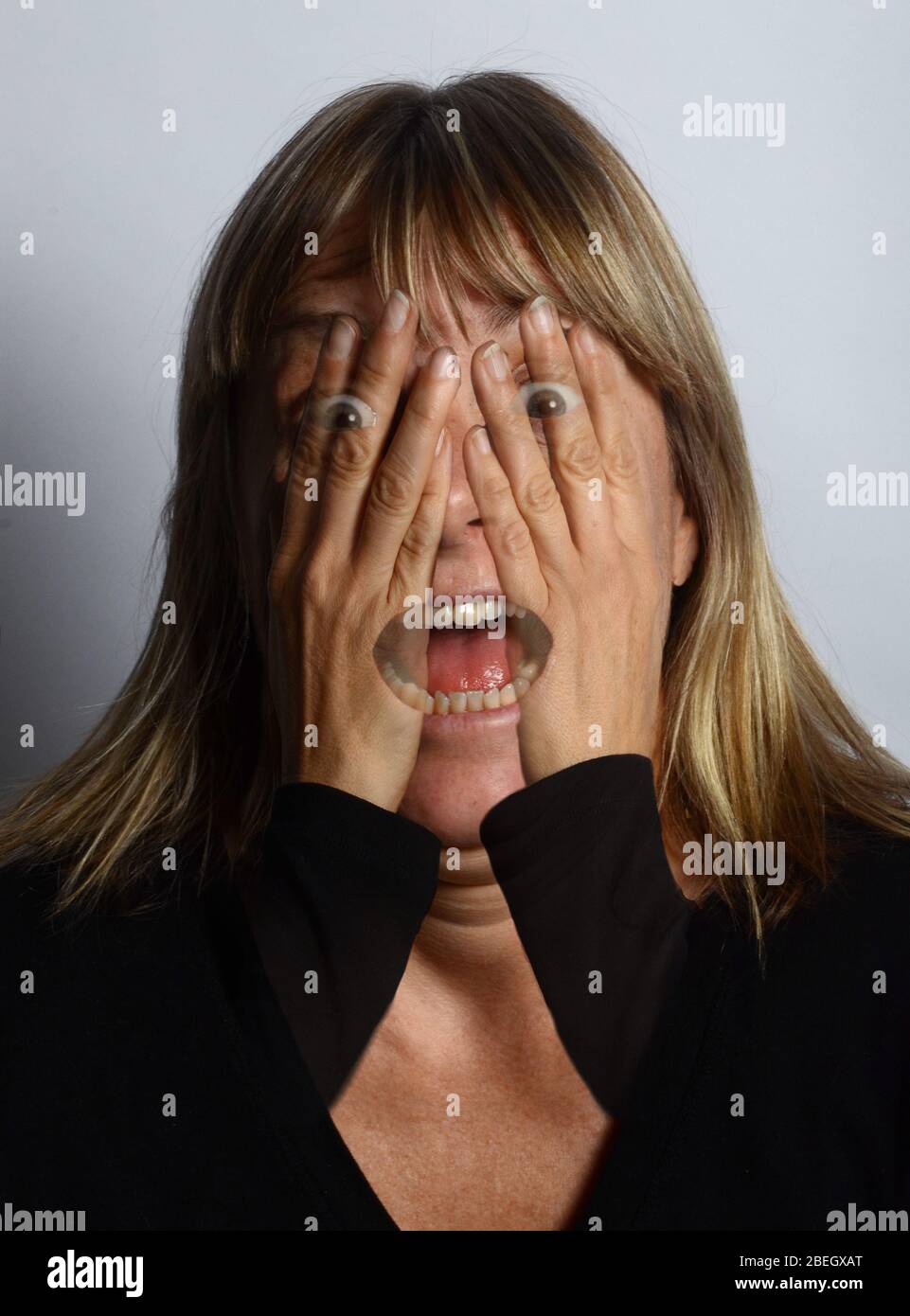 Creepy woman scream hi-res stock photography and images - Alamy