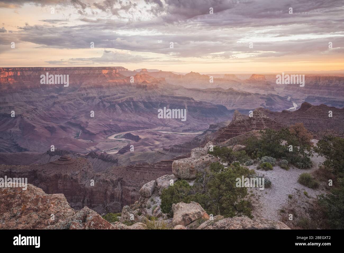 Sunset in Gran Canyon from mohave point Stock Photo - Alamy