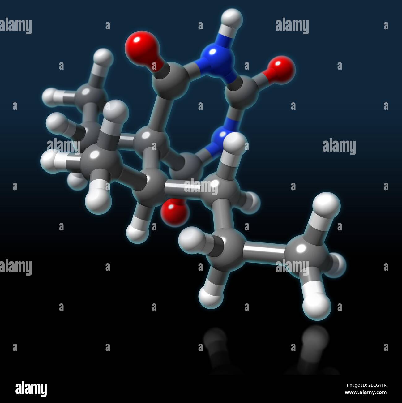 Pentobarbital Molecular Model Stock Photo - Alamy