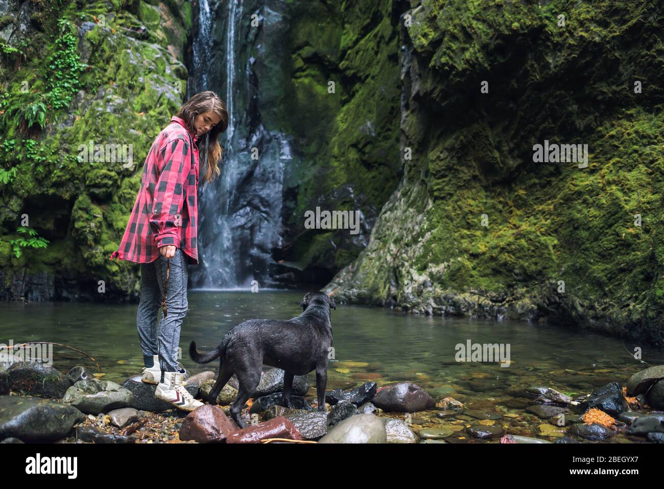 Waterfall looking down hi-res stock photography and images - Alamy