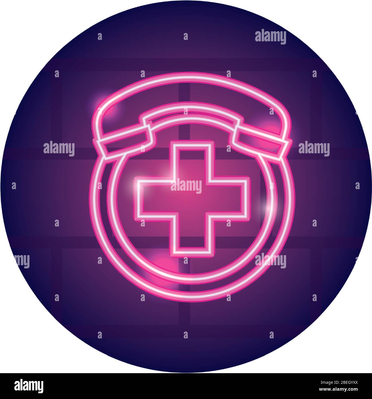 medical emergency line, call and medical cross icon over white ...