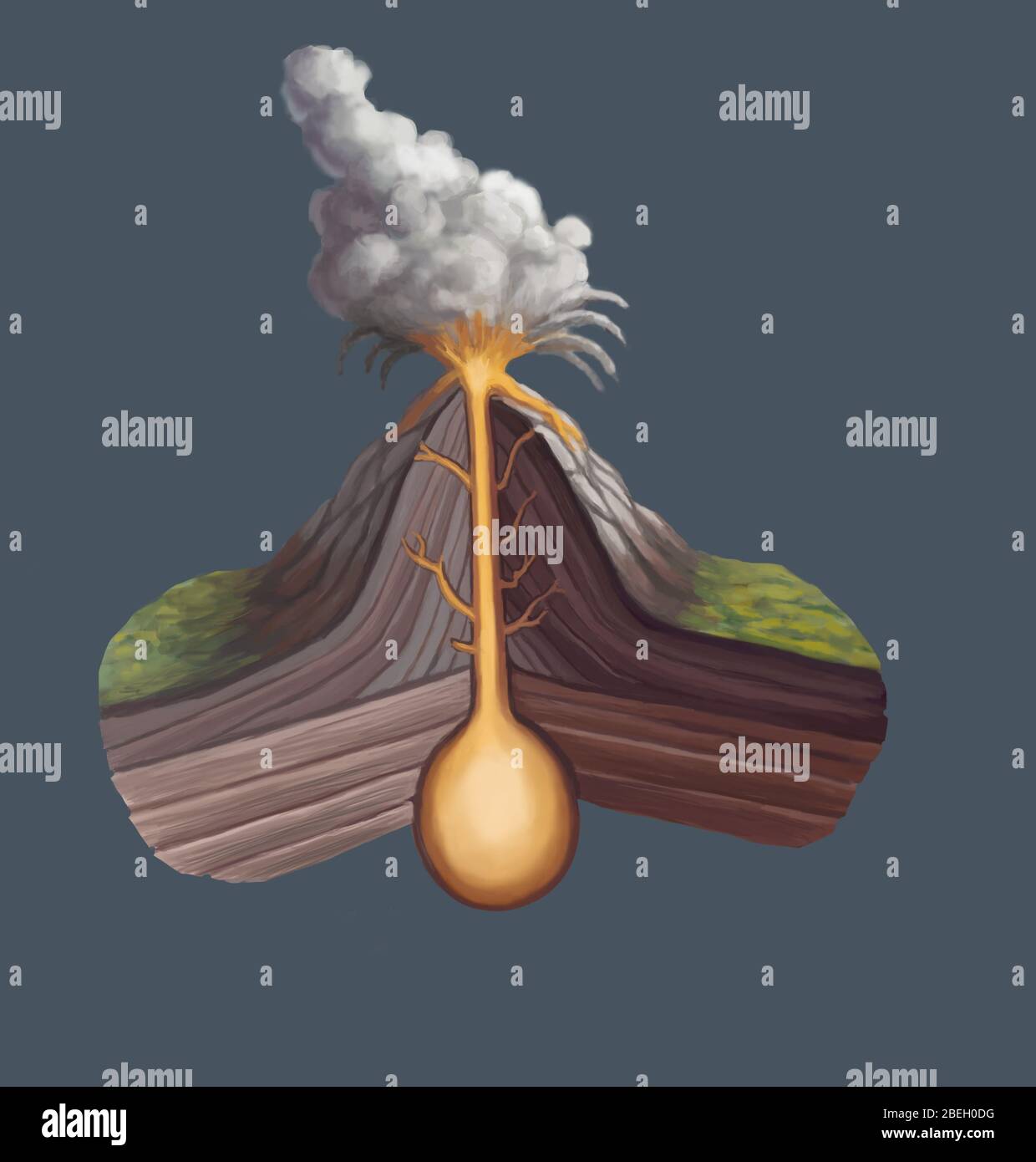 Volcano Anatomy Diagram Vector Illustration Stock Volcano Anatomy Diagram Vector Illustration Stock