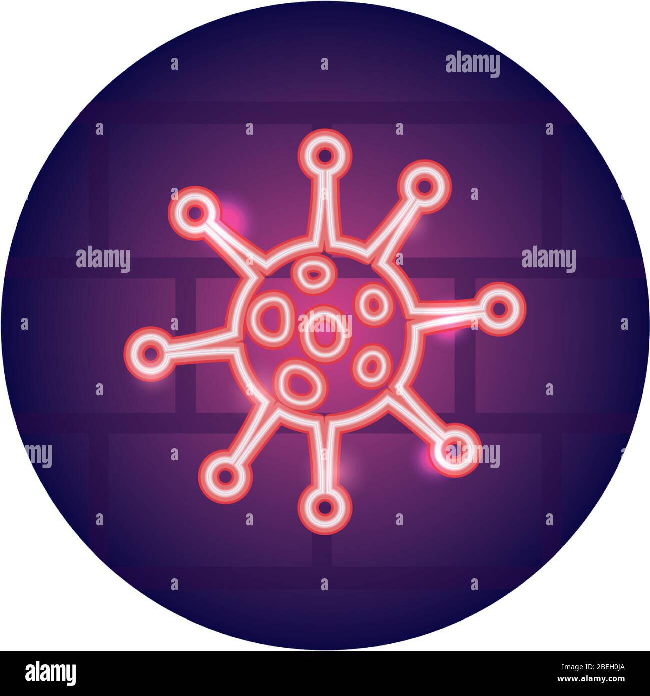 covid 19 symbol icon over white background, neon style, vector ...