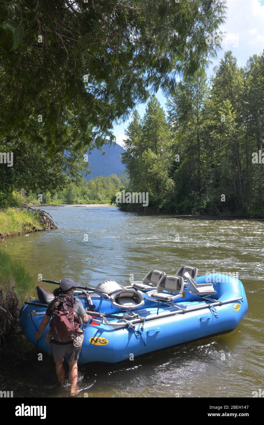 Rafting on the Atnarko River in the Bella Coola Valley in British ...