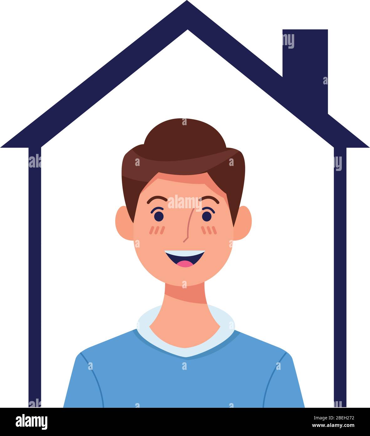young man inside house character Stock Vector Image & Art - Alamy
