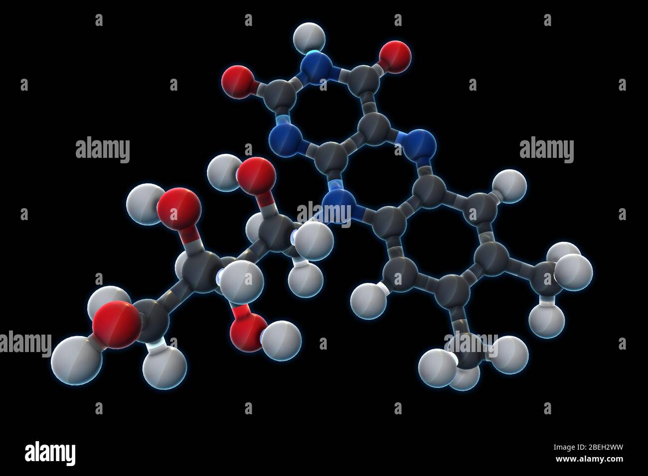 Vitamin B2, Molecular Model Stock Photo - Alamy