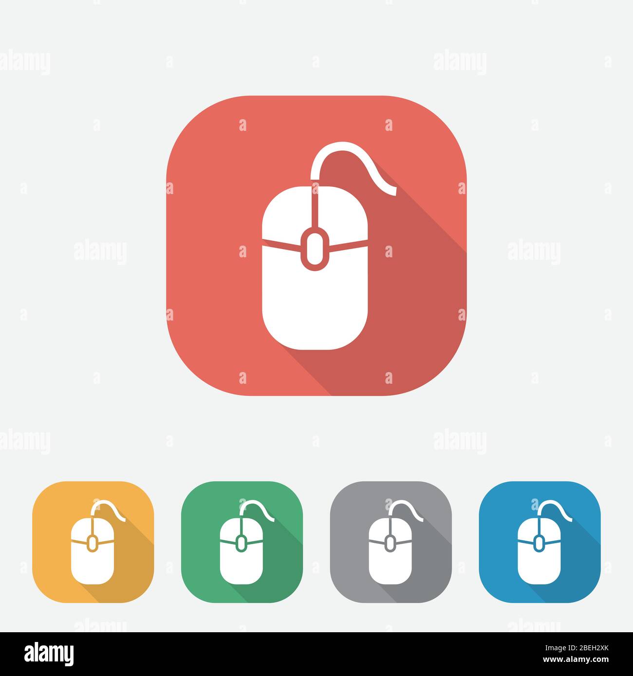 mouse square colorful button sign with shadow effect, Flat style design ...