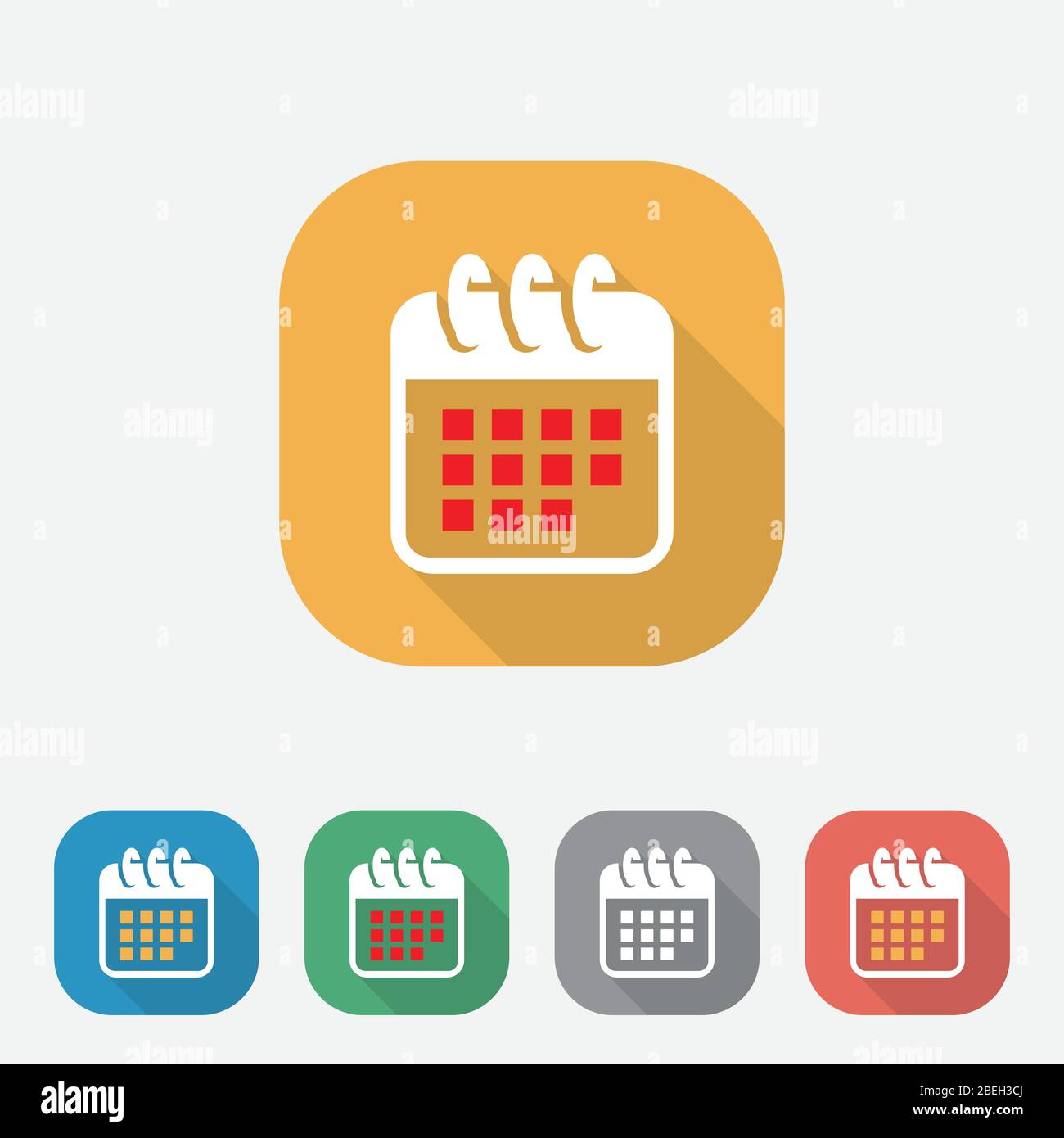 calender Flat icon with long shadow, Organizer Flat Icon, colorful ...