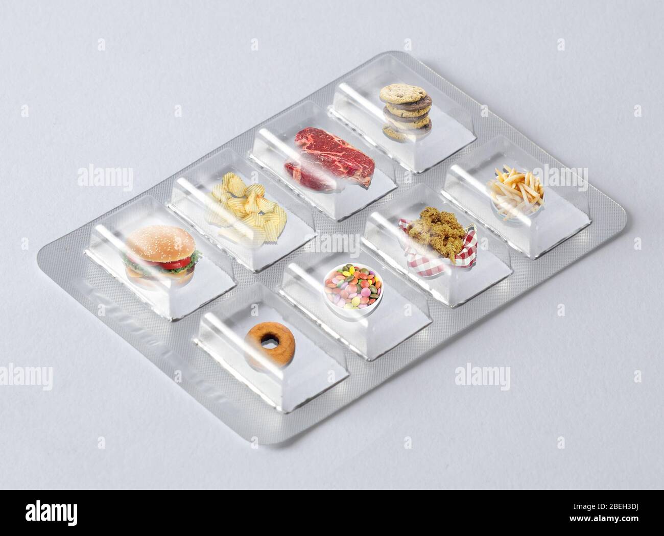 Junk Food in a Pill Pack Stock Photo - Alamy