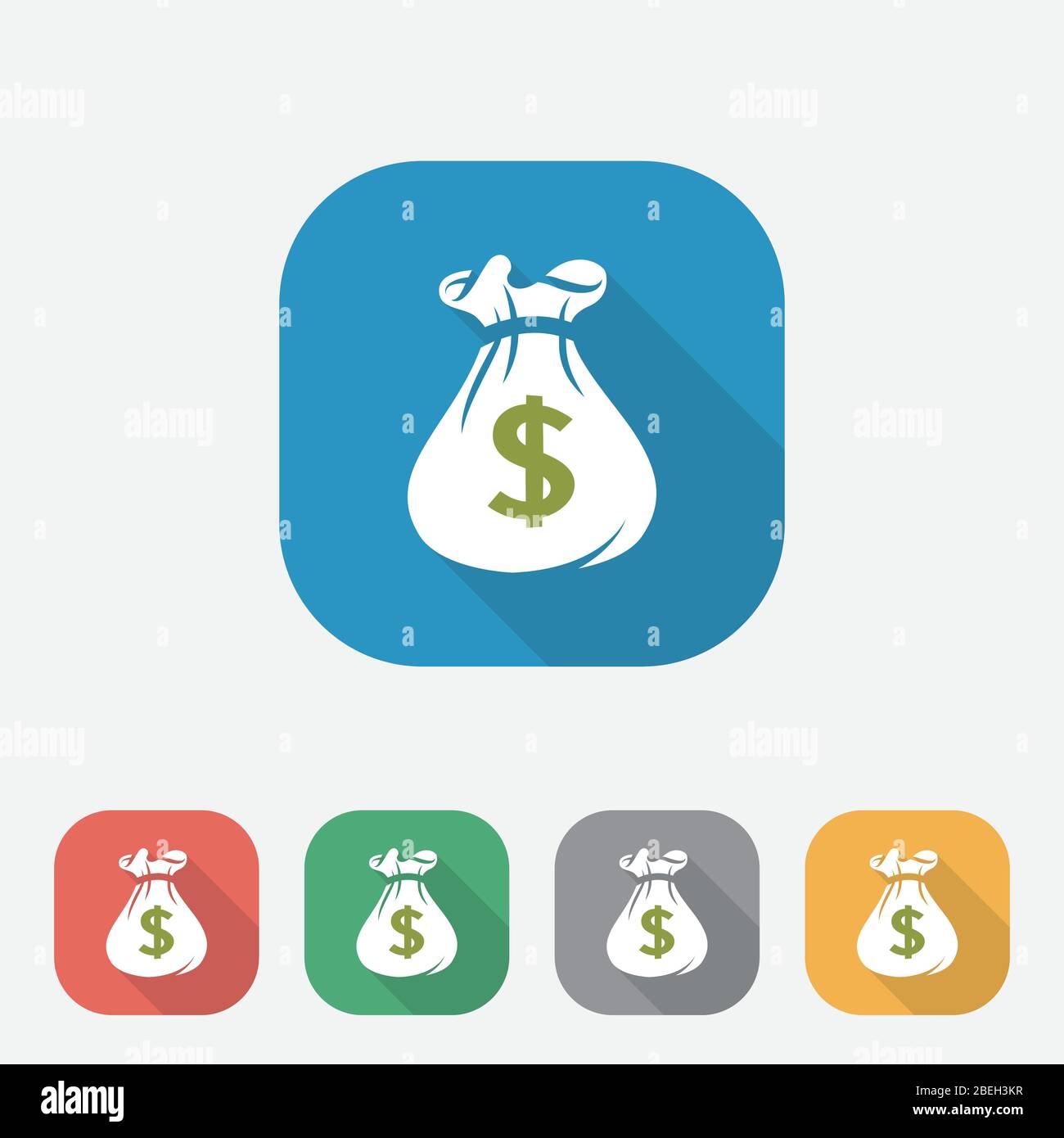 Money bag icon design, Money Flat Design E-Commerce Icon colorful ...