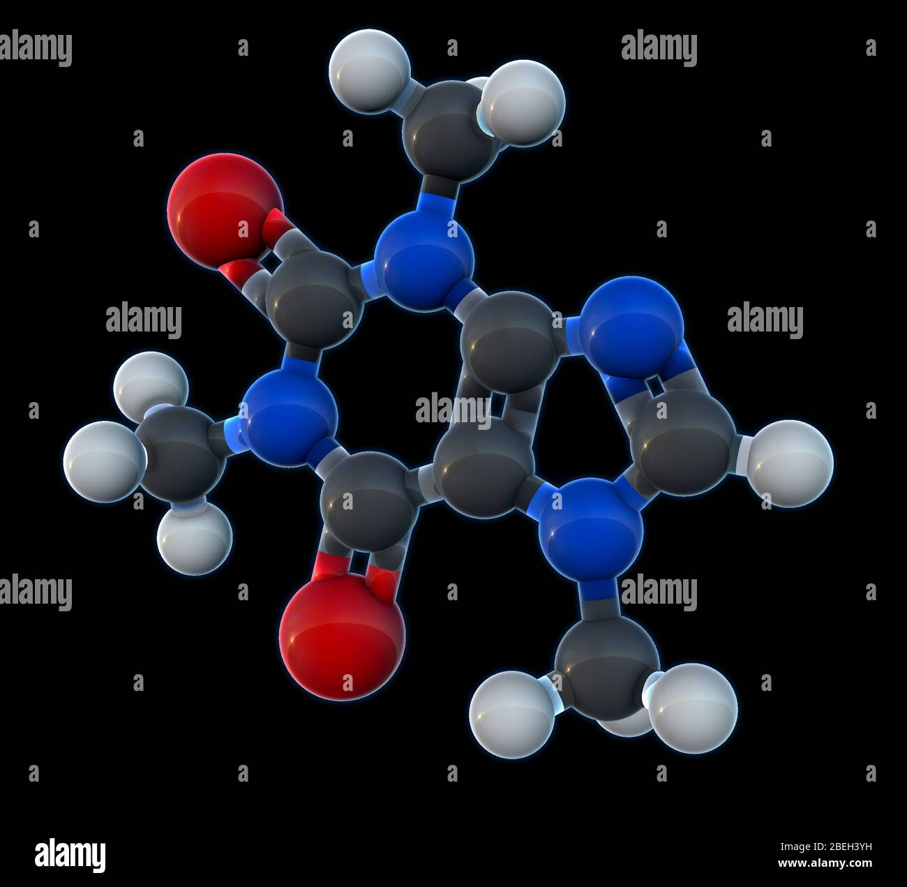 Caffeine Molecular Model Stock Photo - Alamy