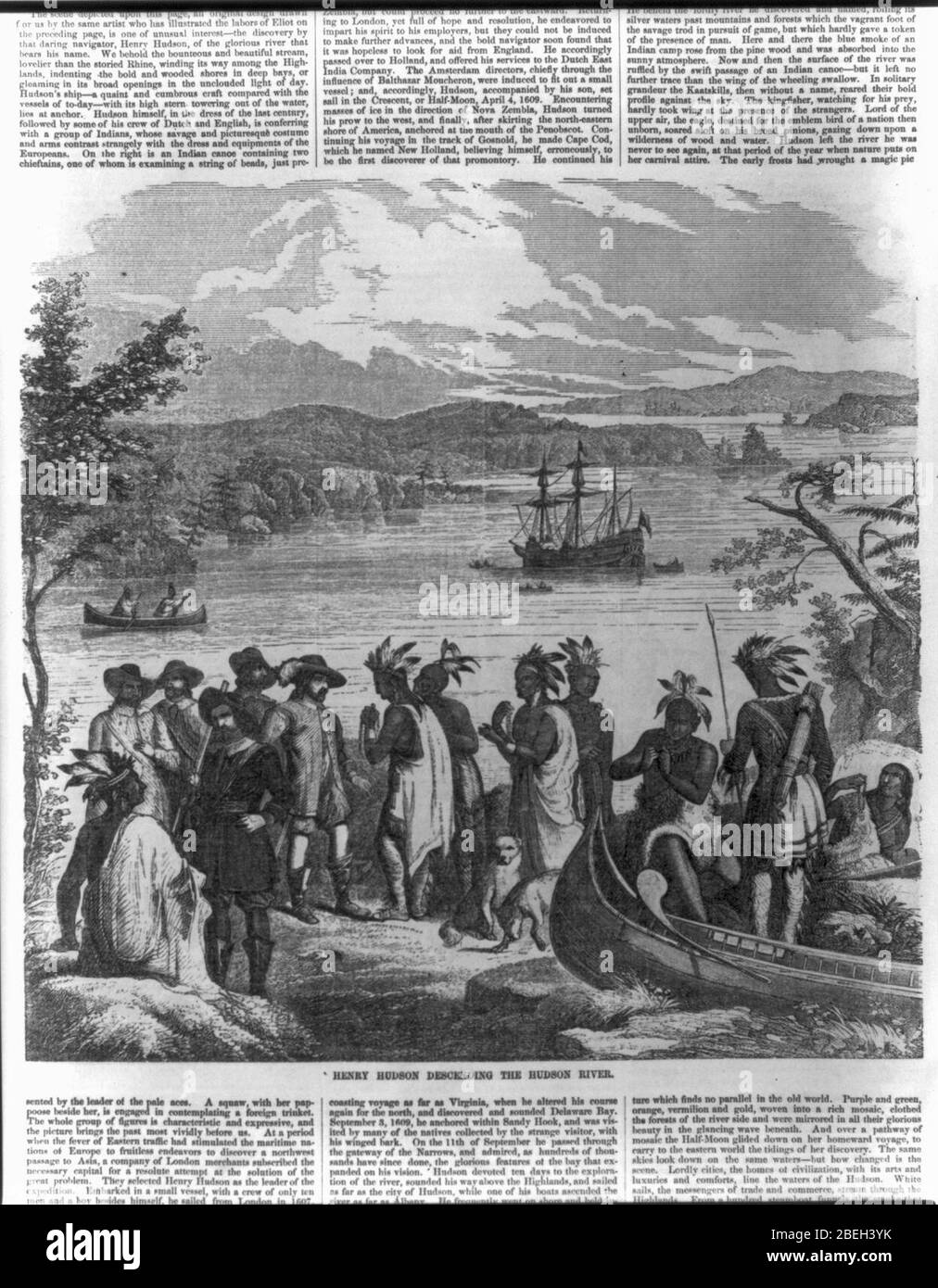 Henry Hudson descending the Hudson River Stock Photo - Alamy