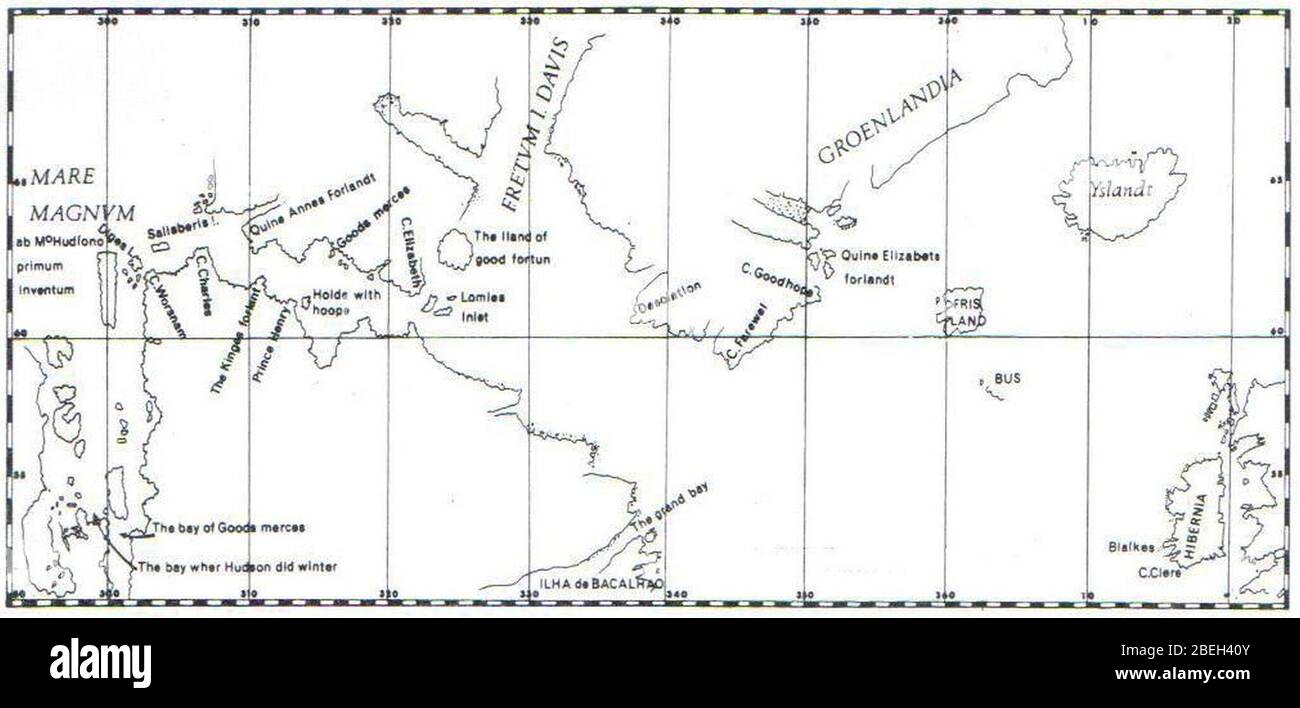 Henry Hudson map Stock Photo - Alamy
