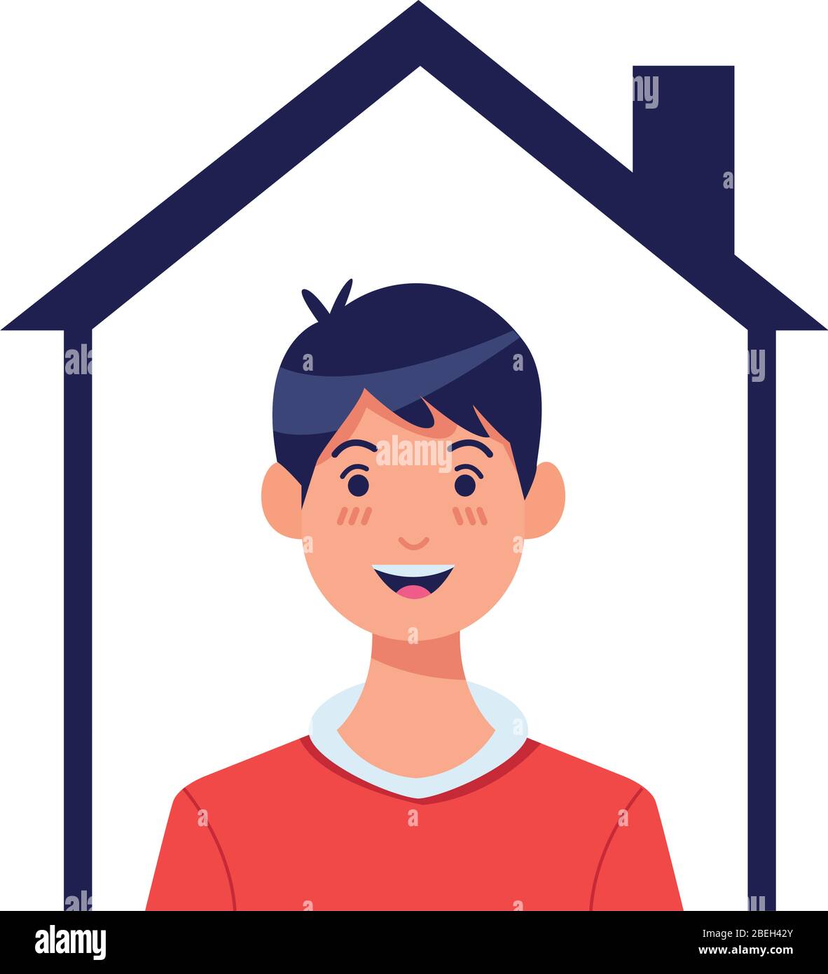young man inside house character Stock Vector Image & Art - Alamy
