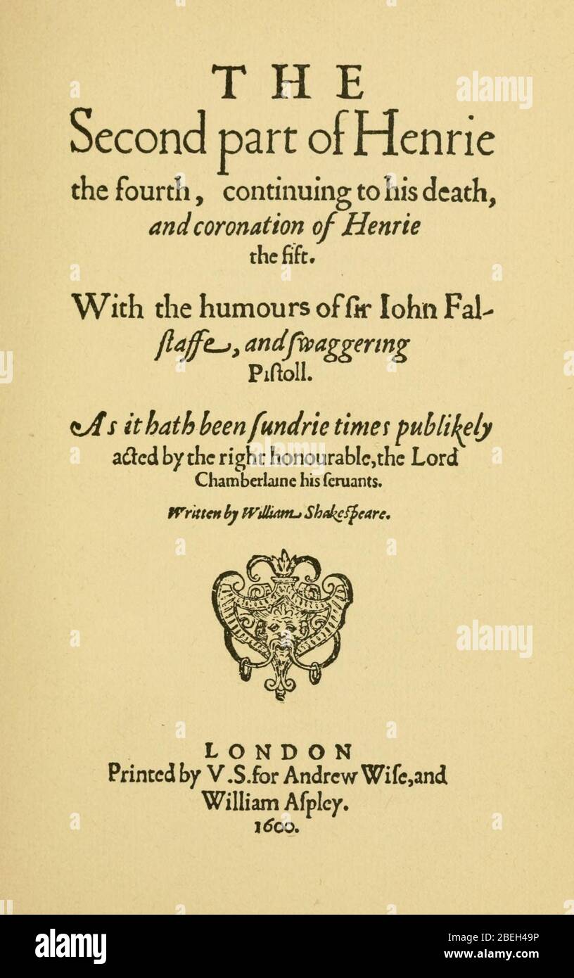 Henry IV Part 2 (1921) Yale - p. vii Stock Photo - Alamy