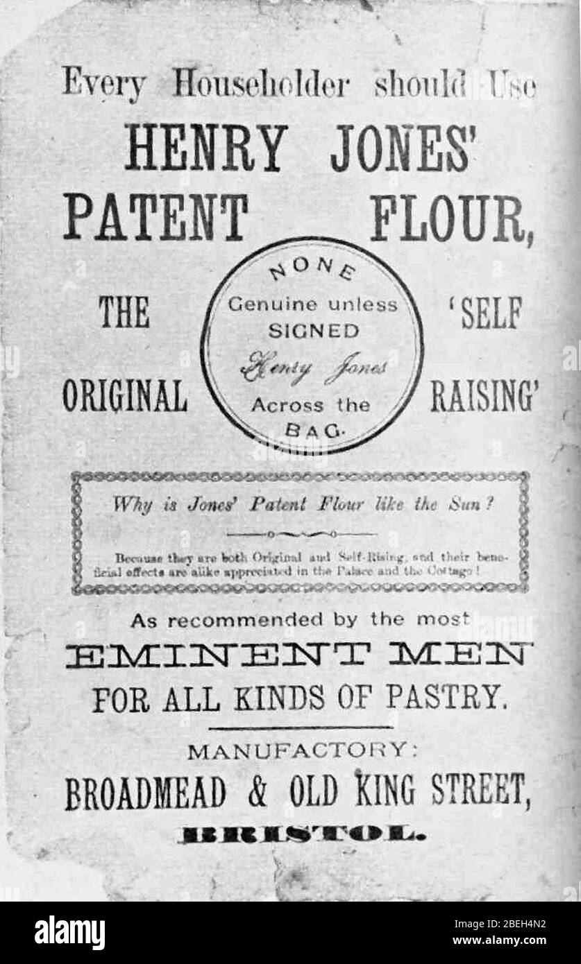 Henry Jones Self-Raising Flour Advertisement Stock Photo - Alamy