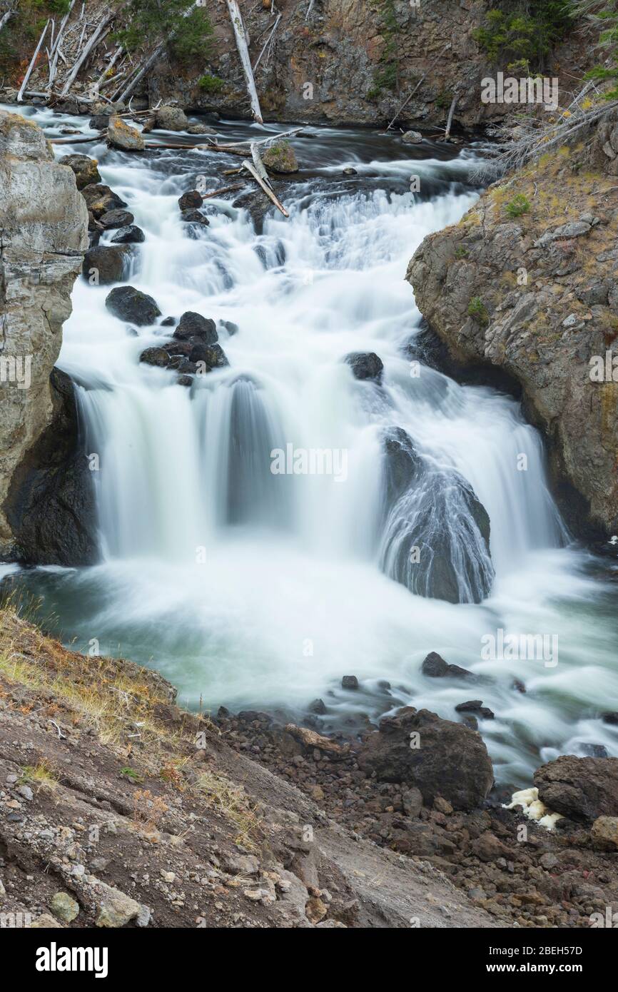 Firehole Falls in Yellowstone National Park Stock Photo - Alamy