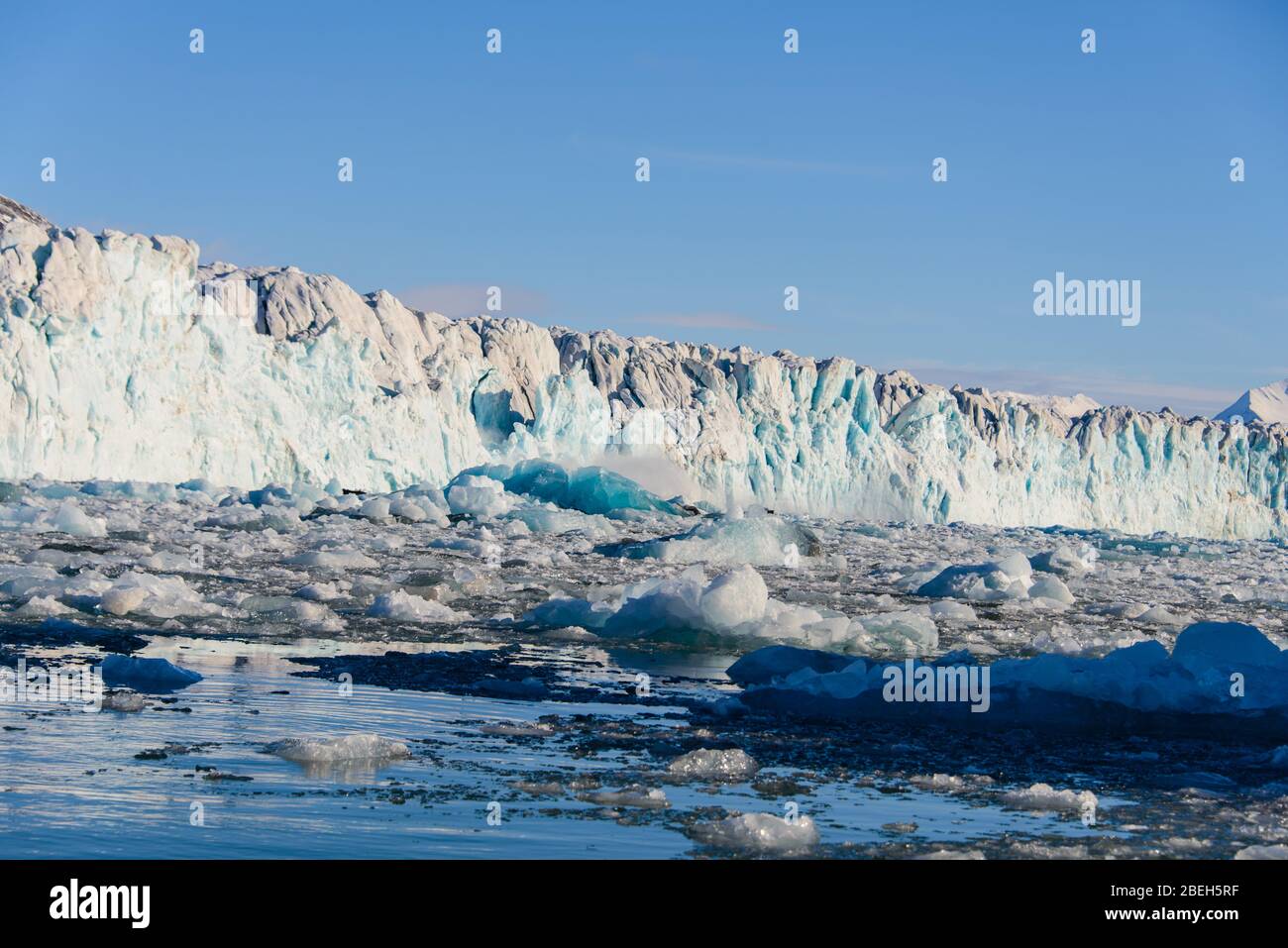 Landscape with glacier in Svalbard at summer time. Sunny weather Stock ...