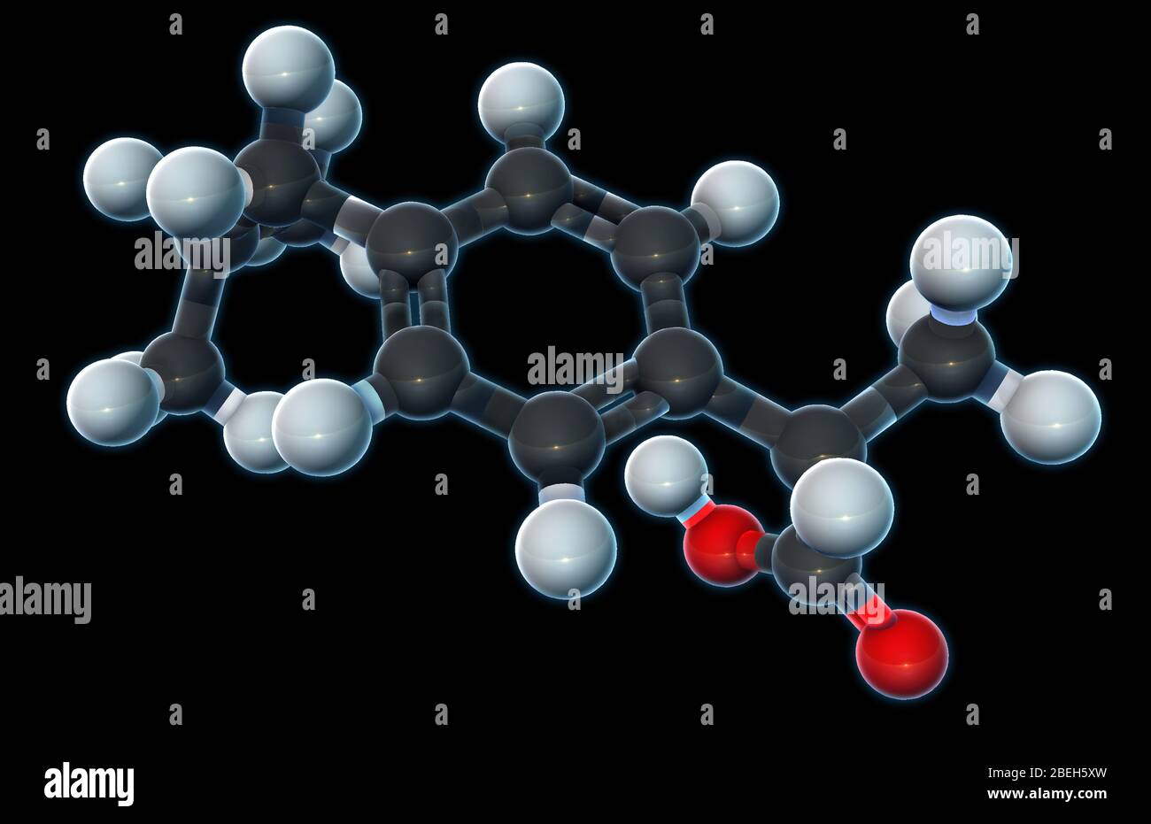 Ibuprofen, Molecular Model Stock Photo - Alamy