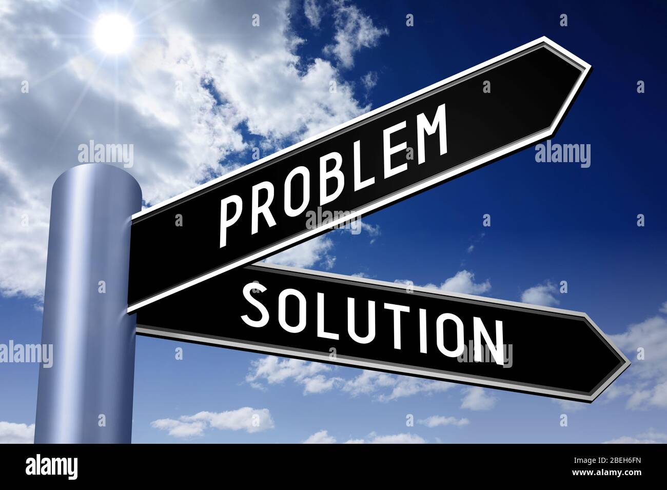 3D illustration/ 3D rendering - crossroads concept - problem and ...