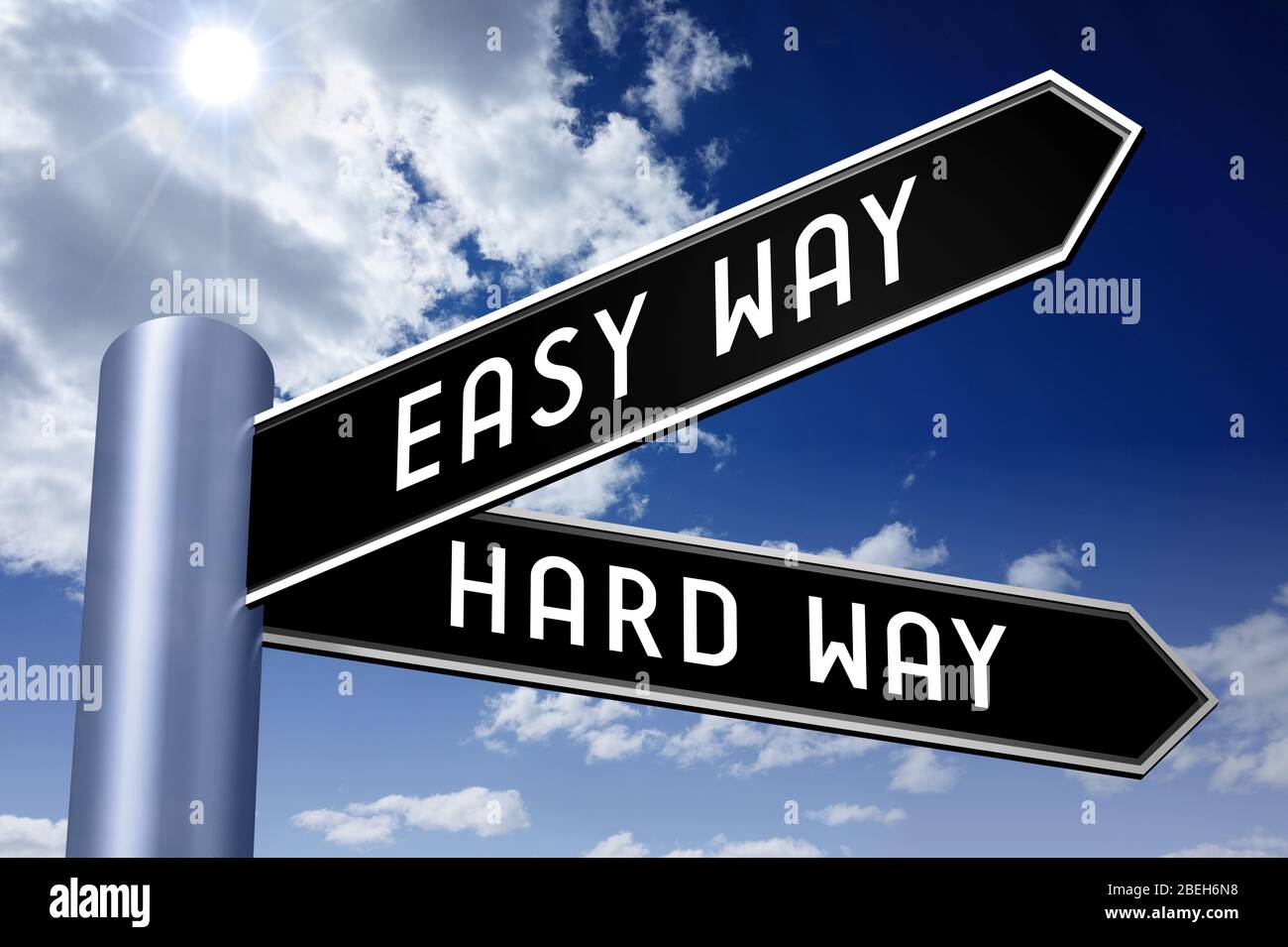 Easy way hard way text hi-res stock photography and images - Alamy