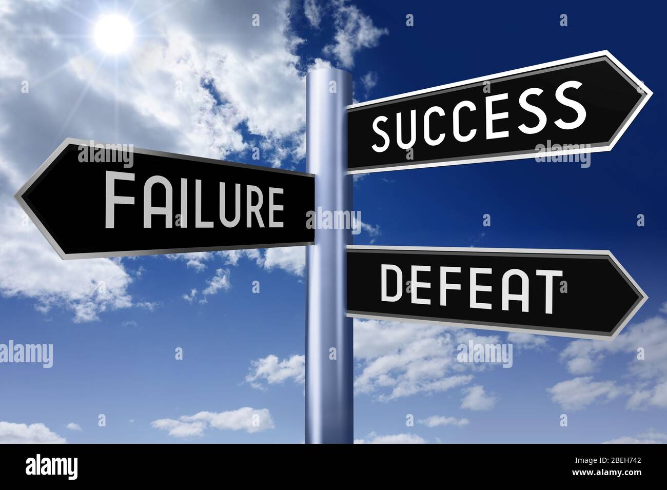 Success failure road sign 3d hi-res stock photography and images - Alamy