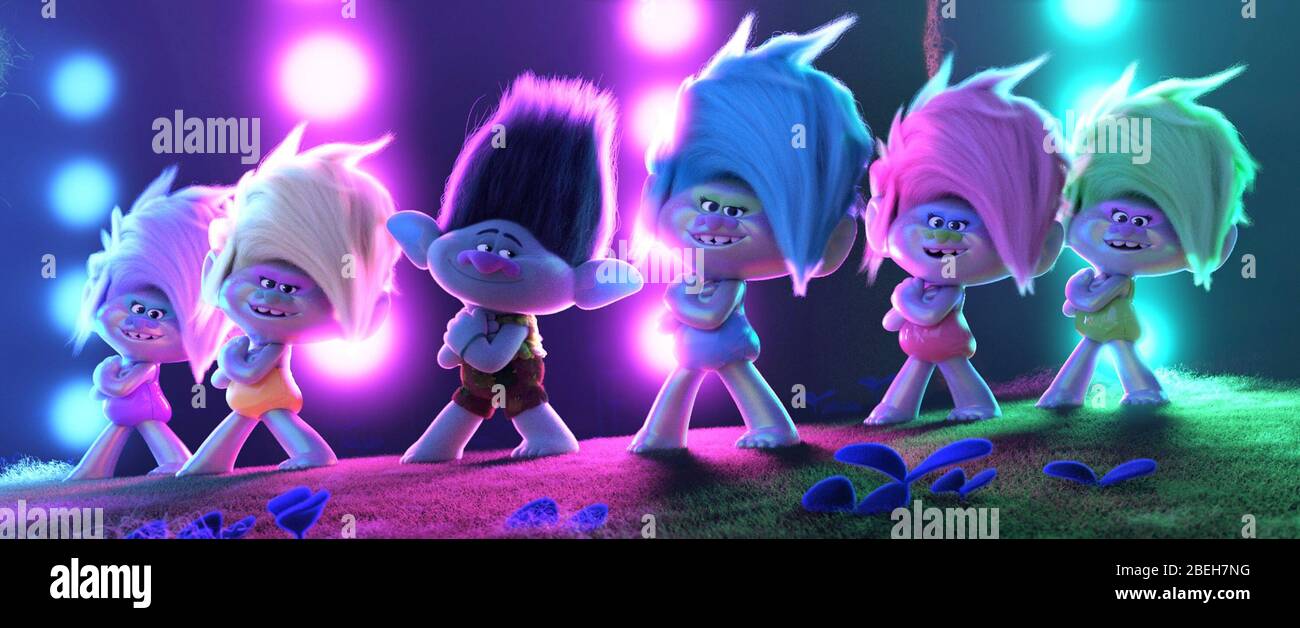 TROLLS WORLD TOUR, third from left: Branch (voice: Justin Timberlake ...