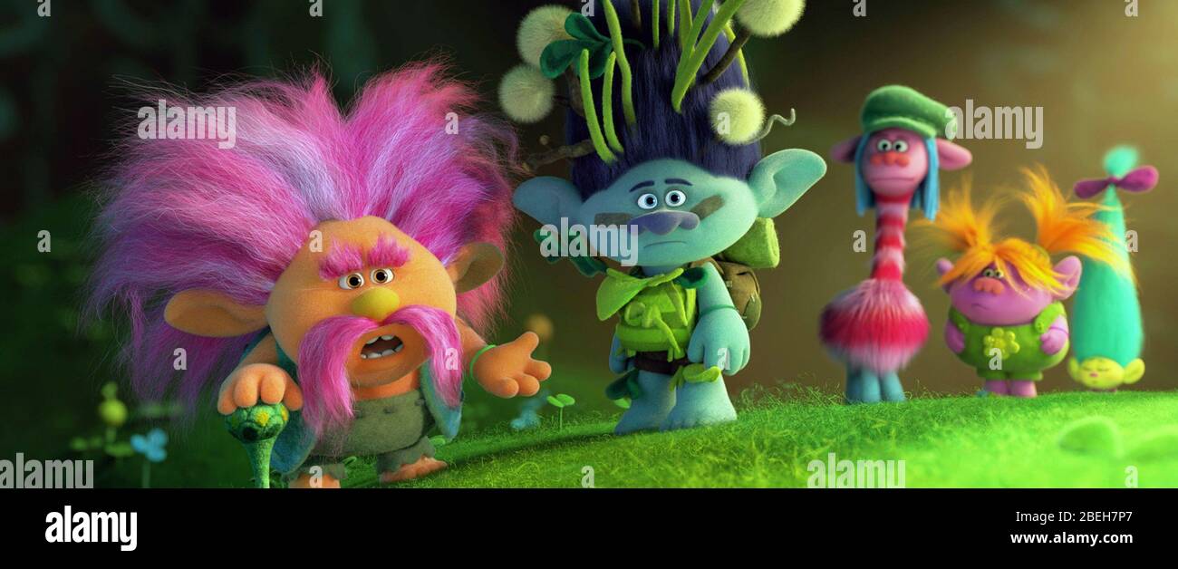 TROLLS WORLD TOUR, King Peppy (voice: Walt Dohrn), Branch (voice ...